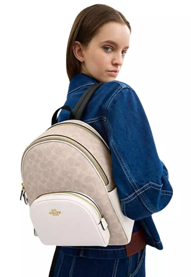 Buy Coach Coach Court Backpack Signature Canvas In Sand Chalk CZ176 ...
