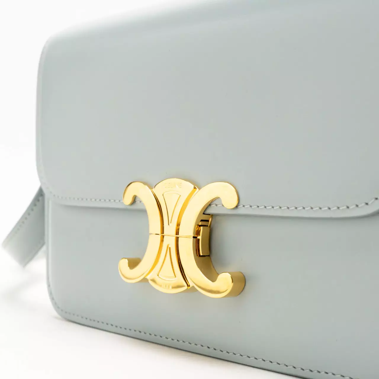 Jual Celine Teen Triomphe Bag in Shiny Calfskin Ice Blue Ghw Original ...