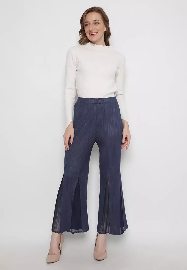 Jual Rupa Arupa Rupa Arupa - Navy Blue Lindsey Pleats Pants Original ...