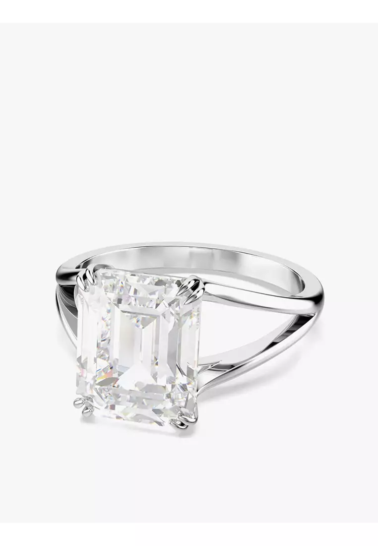 Jual Swarovski Stilla Cocktail Ring, Octagon Cut, White, Rhodium Plated ...