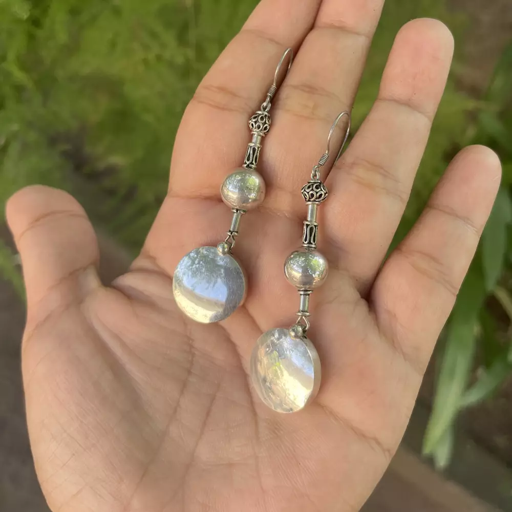 Jual Kusuma Silver Anting Earrings Perak Silver Bali 925 Hook Panjang ...