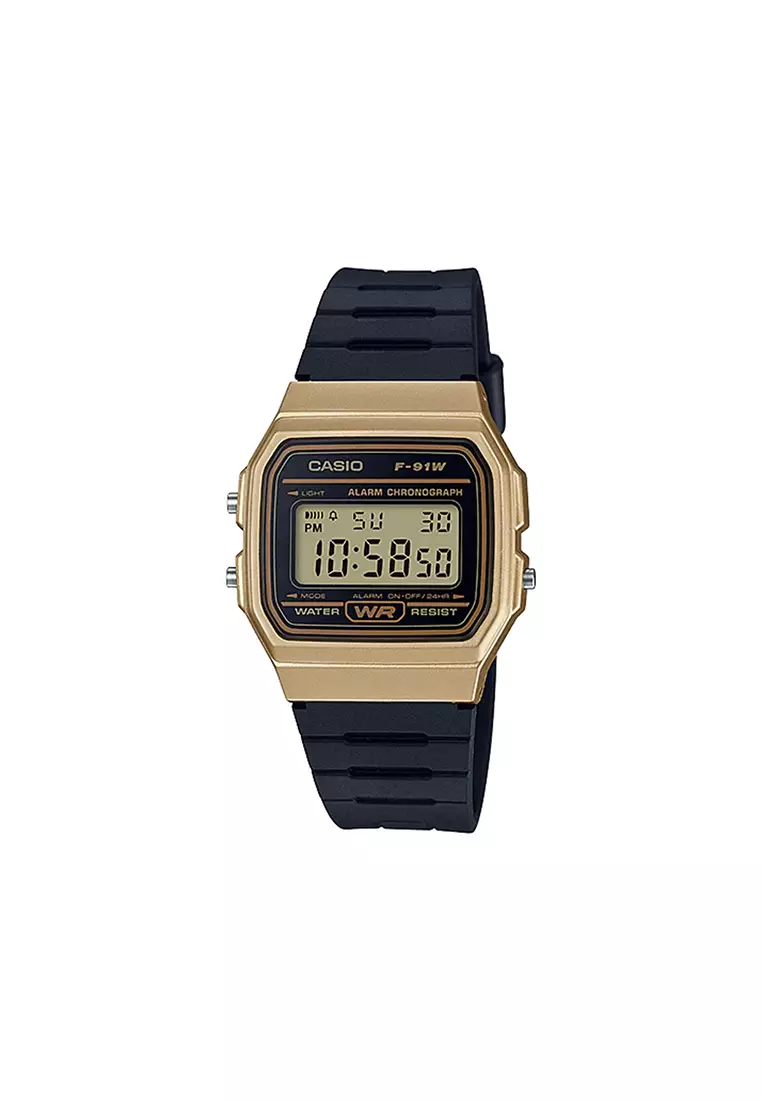 Buy Casio Watches Men's Digital F-91WM-9A Black Resin Band Casual Watch ...