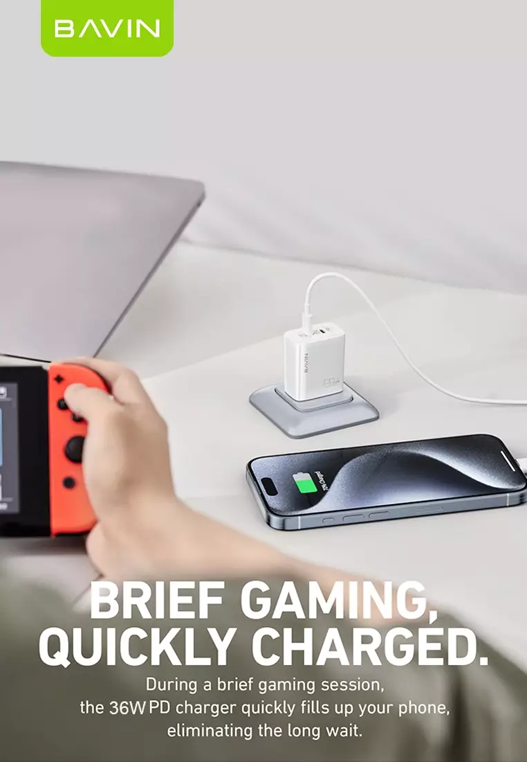 Buy BAVIN PC909 36 W Dual Port Fast Charging Charger Adaptor Type-C ...