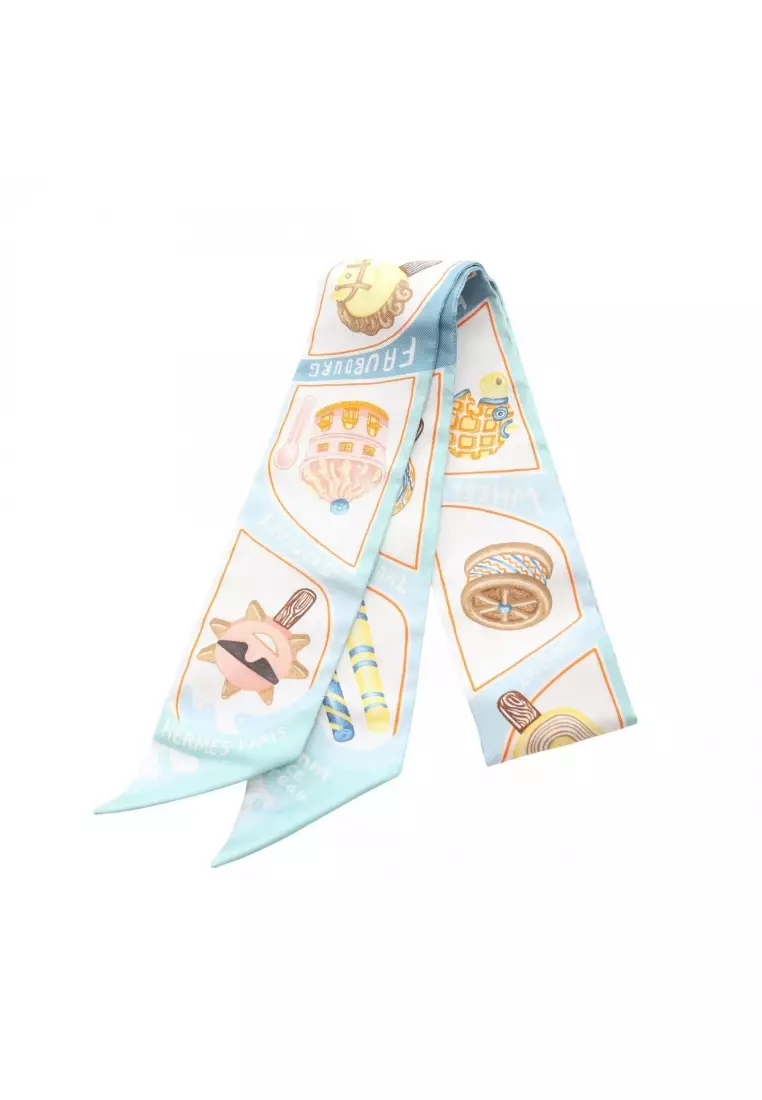 Buy Hermes Pre-Loved Hermès twilly FUNNY ICE CREAM ribbon scarf silk ...