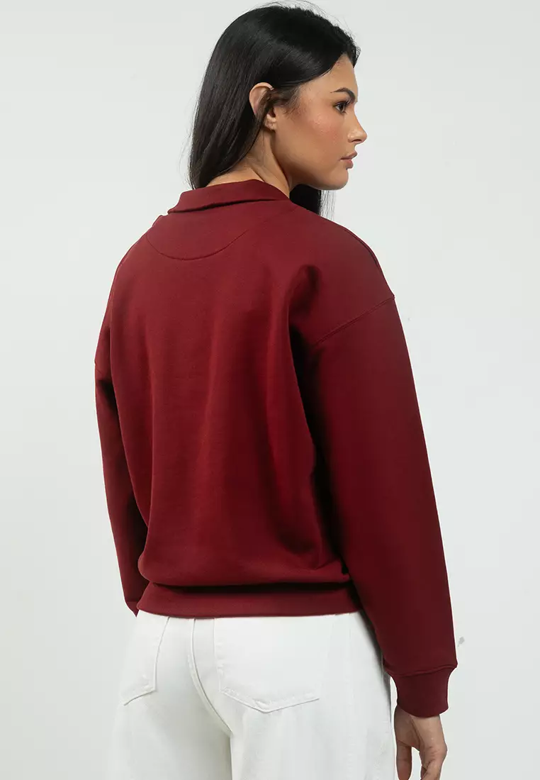 Buy Maison Kitsune Baby Fox Half Zip Sweatshirt 2025 Online | ZALORA