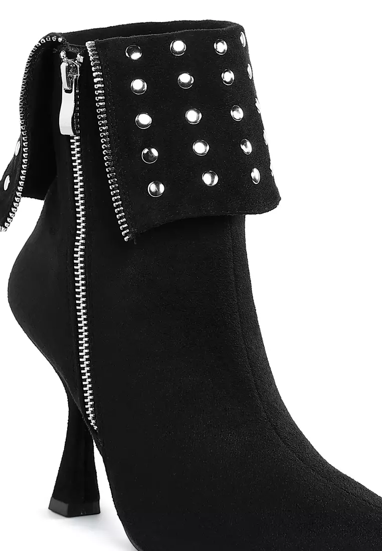 Buy London Rag Stud Embellished Foldover Boots in Black 2025 Online ...