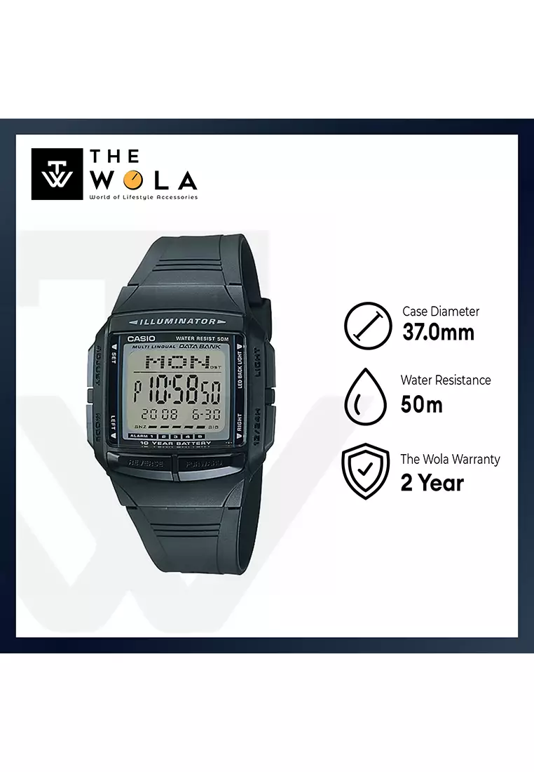 線上選購 Casio Watches Men's Digital Watch DB-36-1AV Black Resin Band ...