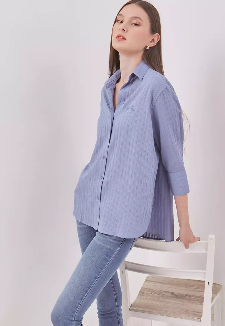 Jual Shiny Shiny 52-5328 Bia Blouse Blue Original 2024 | ZALORA Indonesia