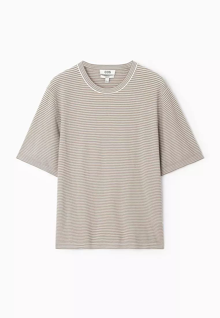 Buy COS Striped Textured-Knit T-Shirt 2025 Online | ZALORA