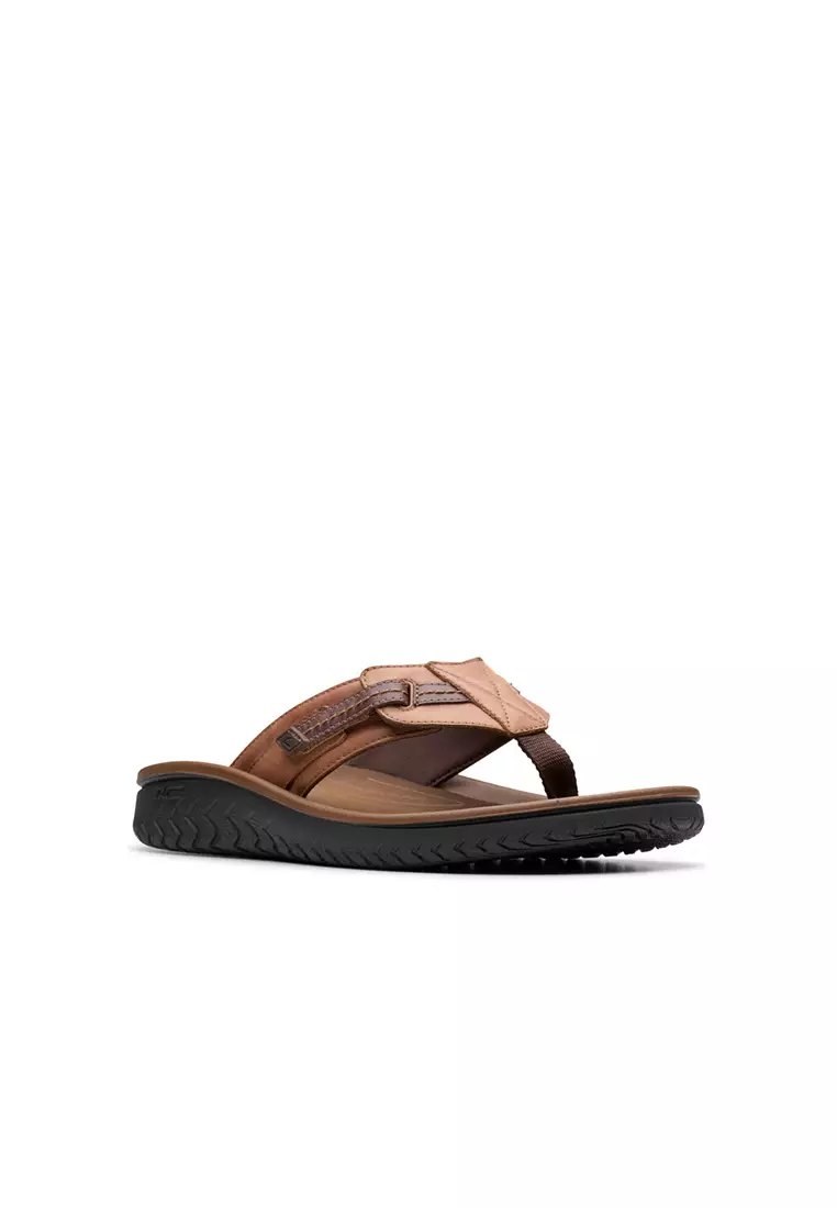 Buy CLARKS Mens Wesley Sun Flip Flop - Light Tan Lea 2025 Online | ZALORA