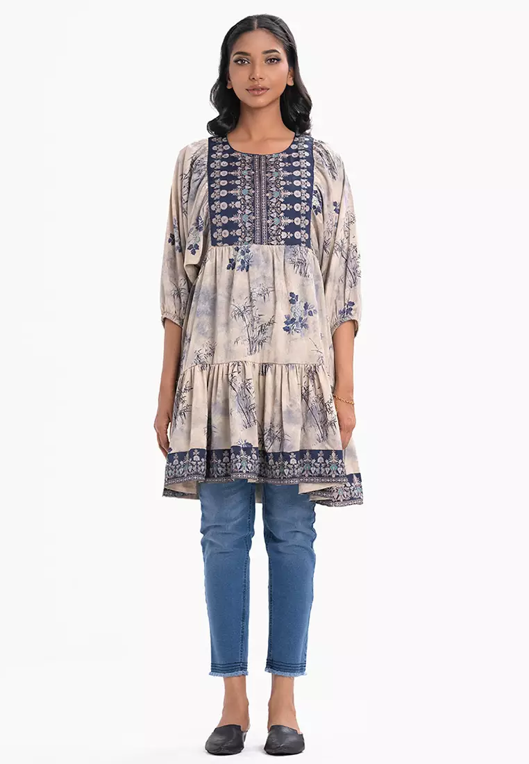 Buy Le Reve Le Reve Printed Long Tunic (Nargisus Collection) 2026 ...