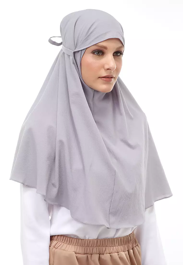 Jual Evernoon Tamara Jilbab Muslimah Wanita Motif Polos Relaxed Fit - Silver Original 2025 ...