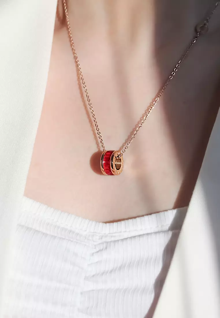 Buy CELOVIS Oceane Red Cryolite Necklace 2025 Online | ZALORA Philippines