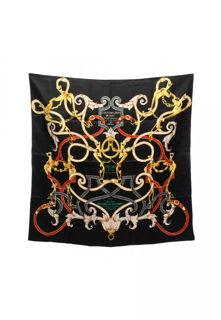 Hermès Pre-Loved Hermès carres 90 L'INSTRVCTION DV ROY scarf silk black ...