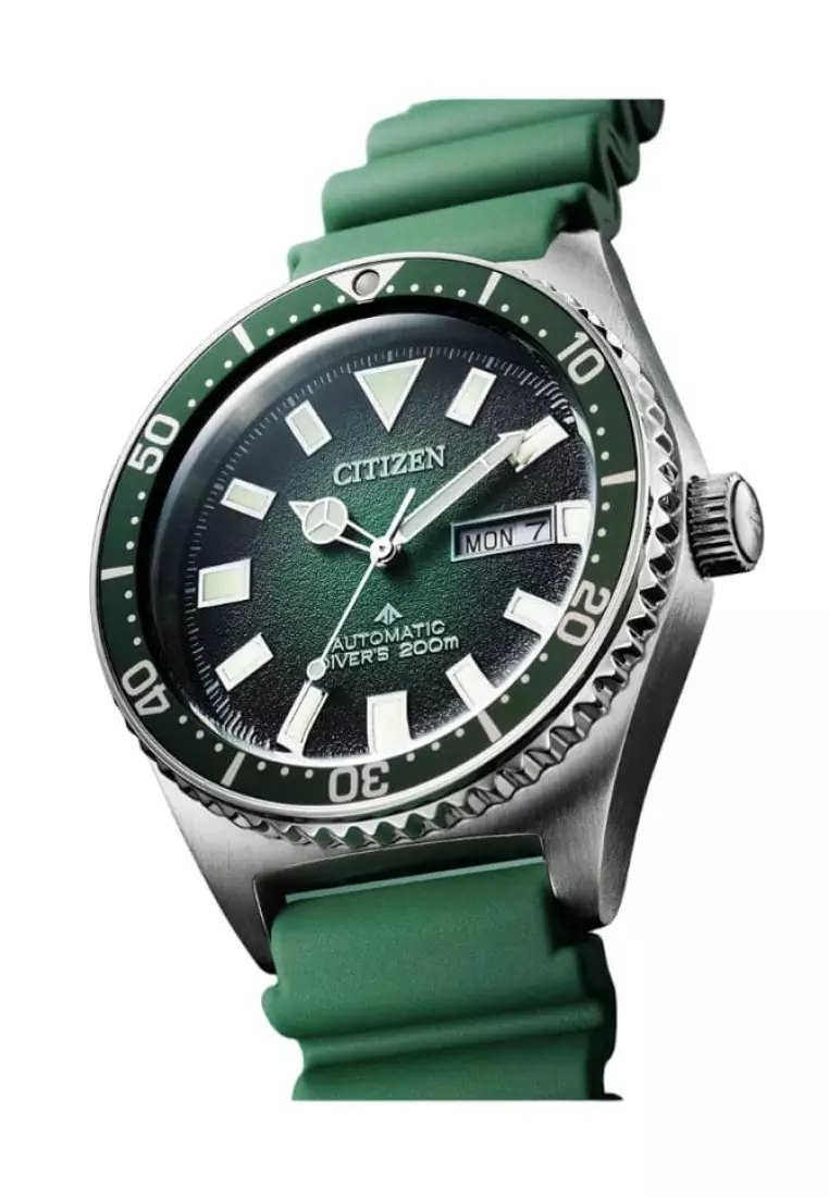 Buy Citizen Citizen Mechanical Green Dial Synthetic Rubber Strap Men ...