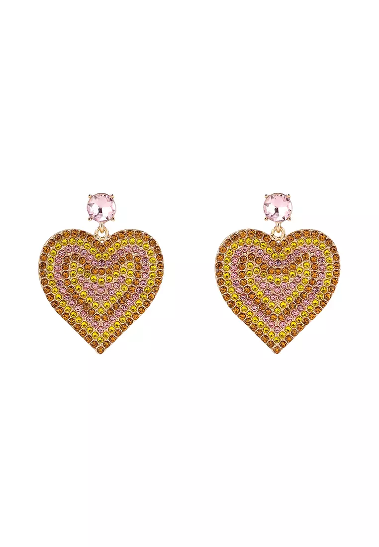 Jual Red's Revenge Radiant Heart Statement Earrings Original 2025 | ZALORA Indonesia