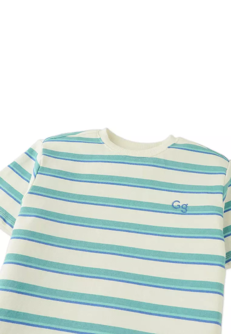 Buy Gingersnaps Robert Striped T-Shirt With Embroidered Logo 2025 Online | ZALORA Philippines