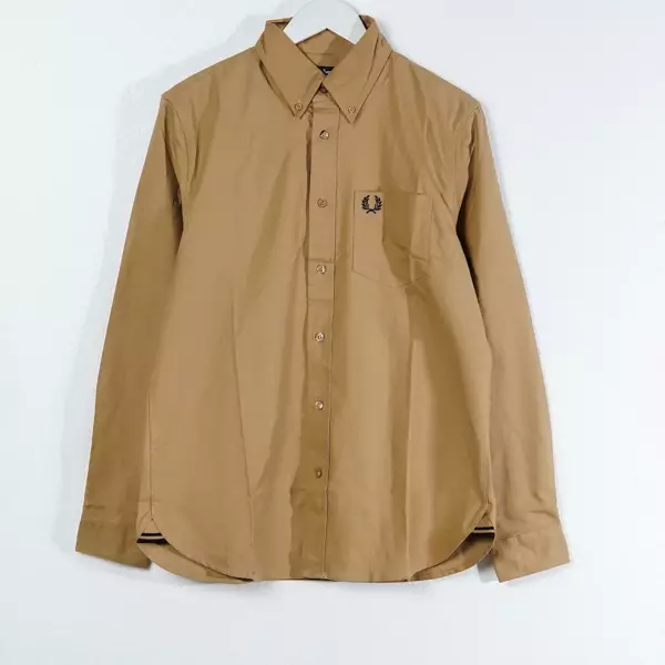 Jual Fred Perry Kemeja FRED PERRY LOGO BLACK BROWN LONG SHIRT 100% ...