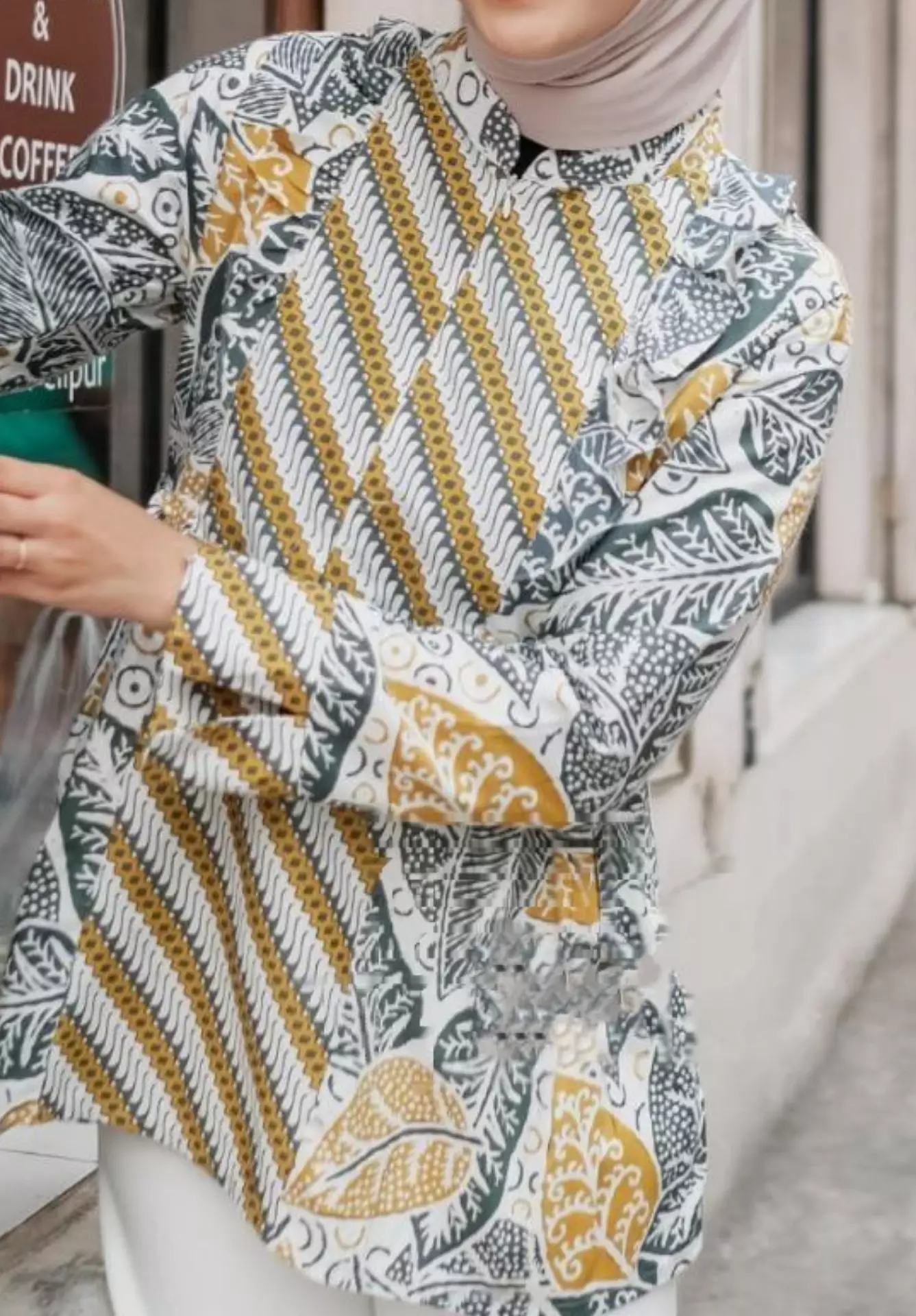 Jual Elegant Batik Blouse Batik Diana Kuning Premium Elegant B.K ...