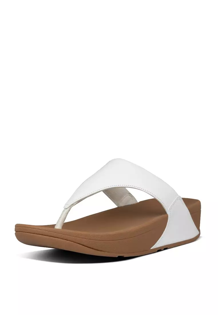 Buy FitFlop LULU Women's Leather Toepost Sandals - White (I88-024) 2025 Online | ZALORA