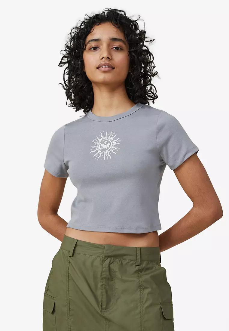 Buy Cotton On Micro Fit Rib Graphic Tee Online | ZALORA Malaysia