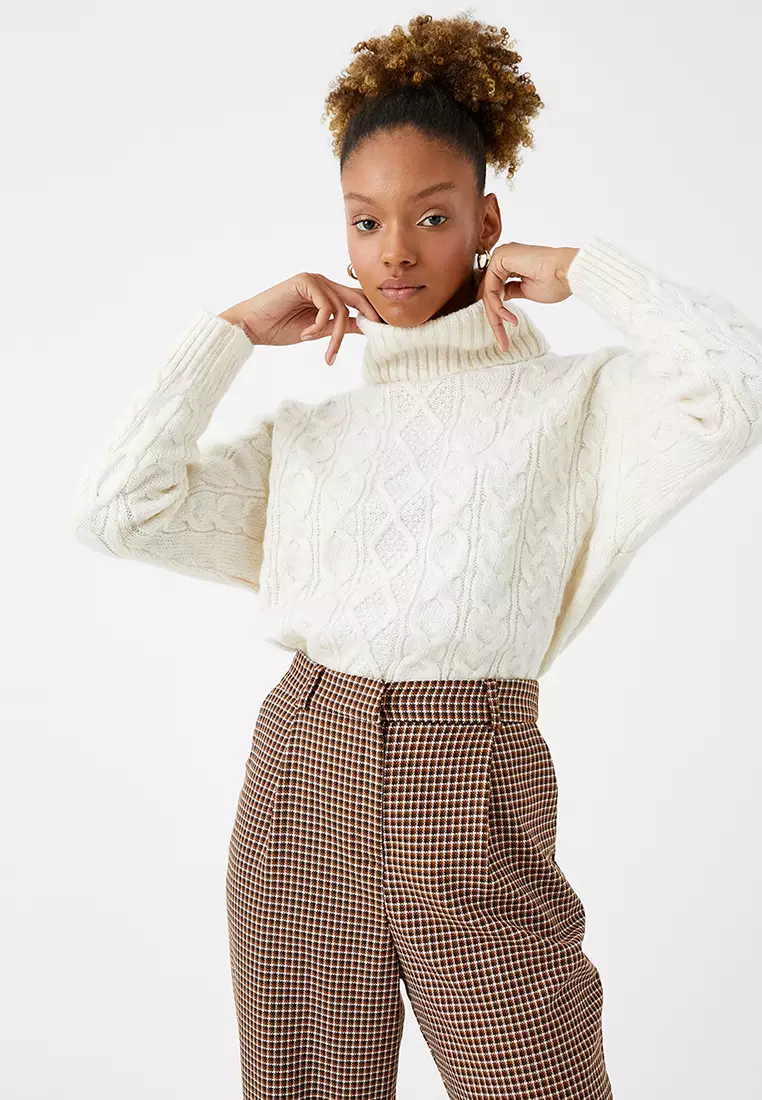 Jual KOTON Turtleneck Sweater Knitted Pattern Original 2024 | ZALORA ...