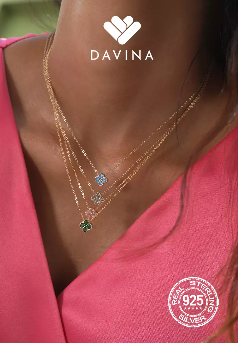 Jual DAVINA Jewelry DAVINA Ladies Birthstone Necklace Rose Gold Color Sterling Silver 925 ...