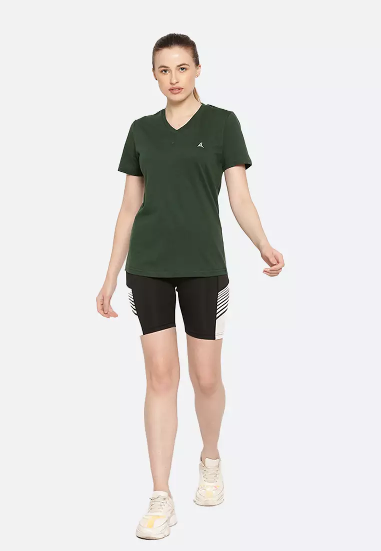 線上選購 Fitleasure Fitleasure 绿色 Essential 棉质 V 领 T 恤 | ZALORA 台灣