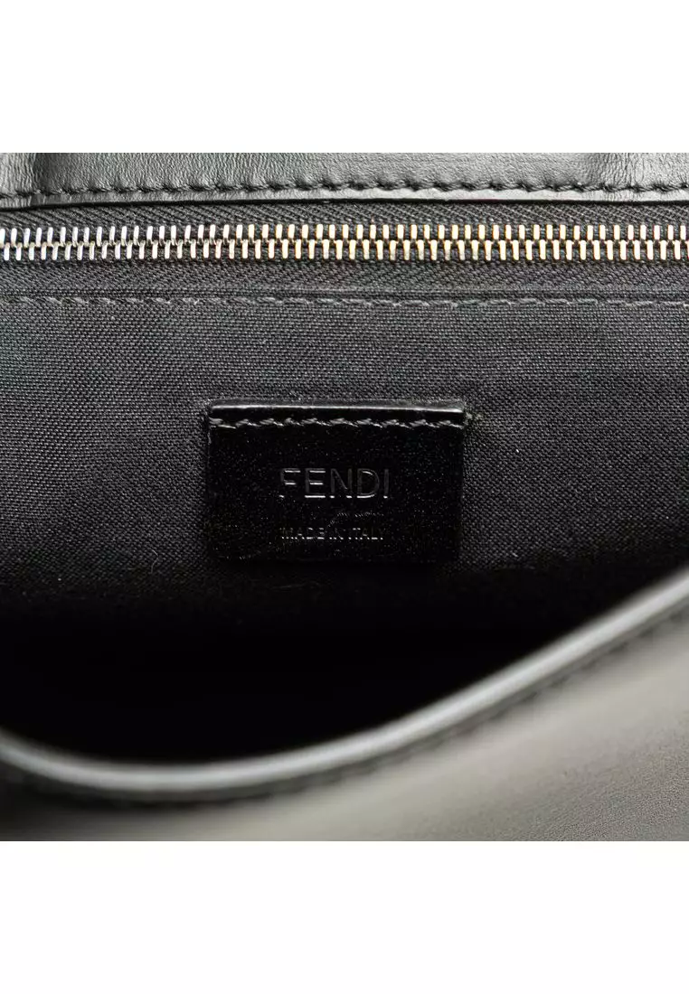 Buy Fendi Pre-Loved Fendi Calfskin And Canvas Ff 1974 Flat Baguette ...