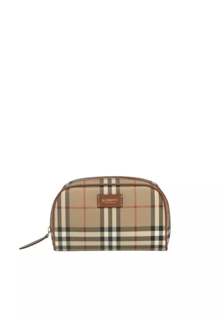 Buy Burberry Small Check Travel Pouch Pouch 2025 Online | ZALORA ...