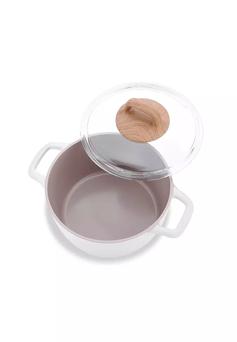 Buy KORKMAZ Korkmaz Gusto Non Stick Ceramic Stock Pot with Glass Lid ...