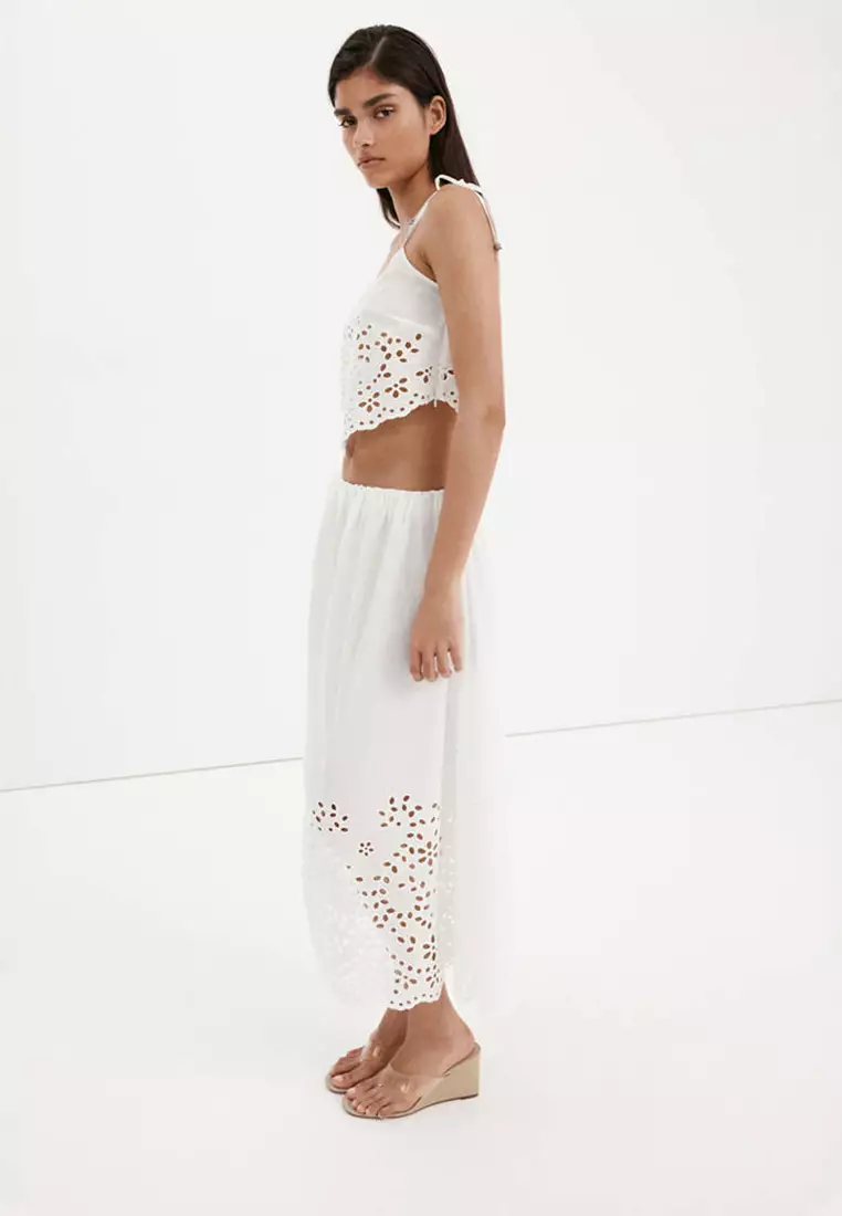 Buy Mango Embroidered Open-Work Top 2026 Online | ZALORA