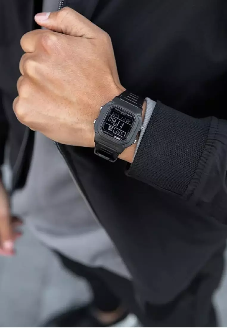 Jual Casio Casio Original Digital Mens Watch Jam Tangan Strap Karet Hitam list Biru W800H W-800H ...