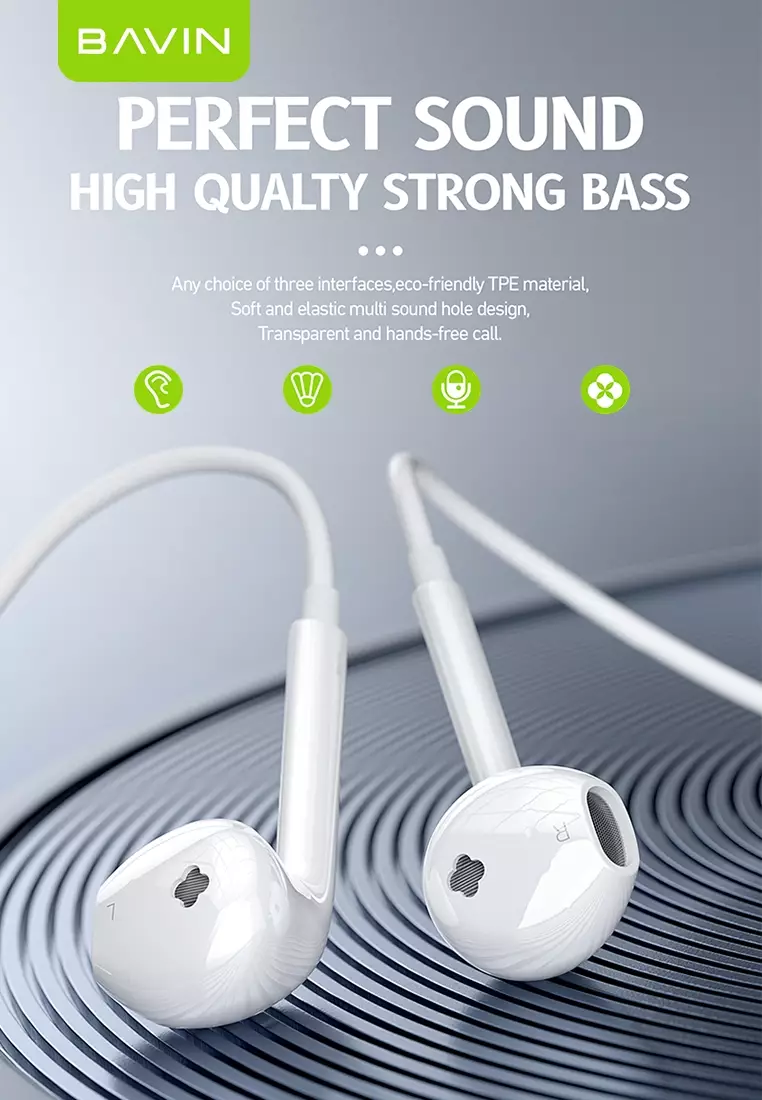 Buy BAVIN HX833 Audio Bass Sound High Quality HIFI Earphone For iPhone ...