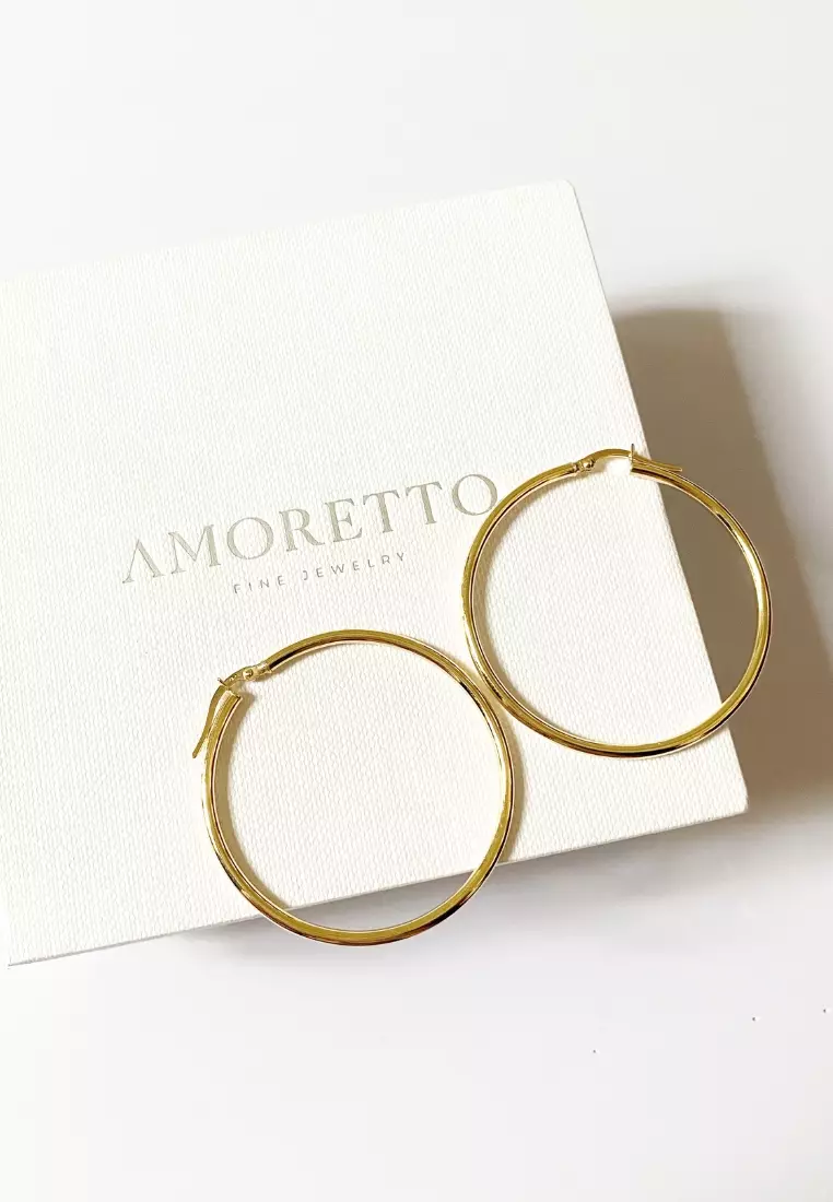 Buy AMORETTO Il Soldo Large 18K Gold Hoop Earrings 2025 Online | ZALORA ...