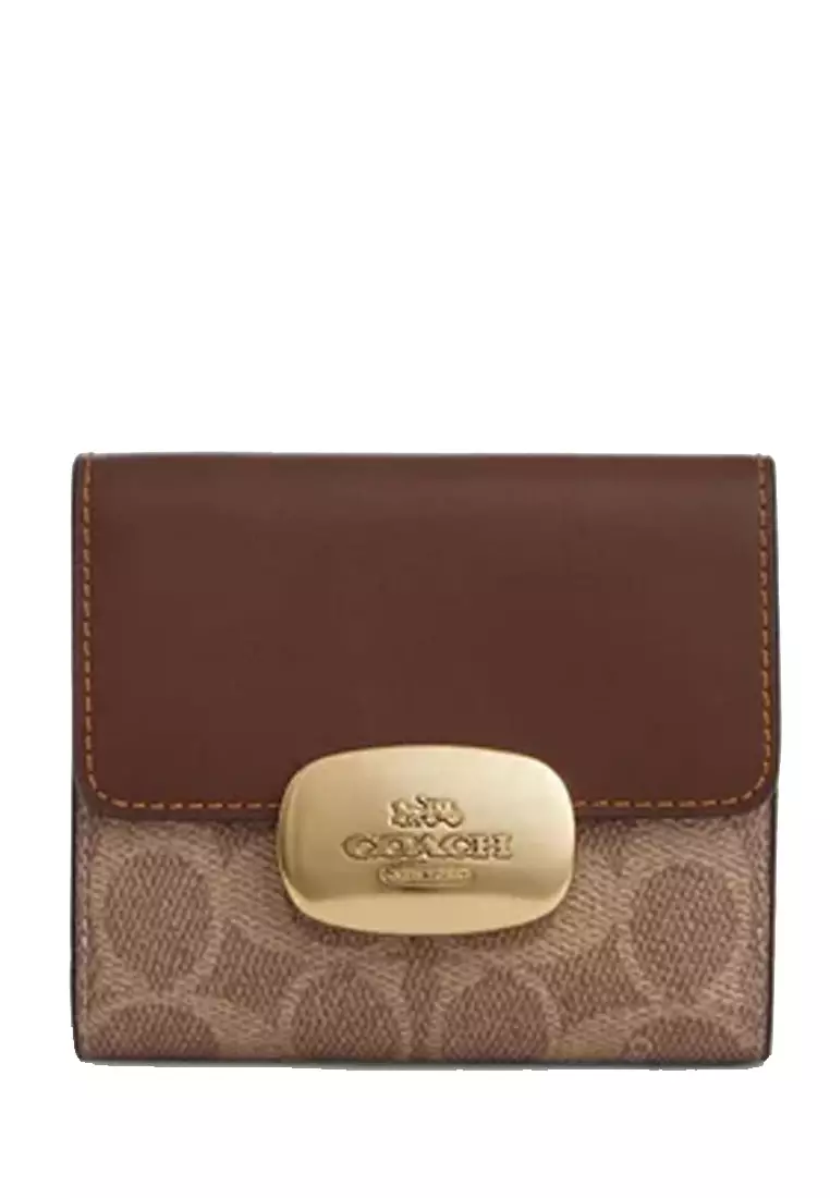 Buy Coach Eliza Small Wallet In Signature Canvas 2025 Online | ZALORA