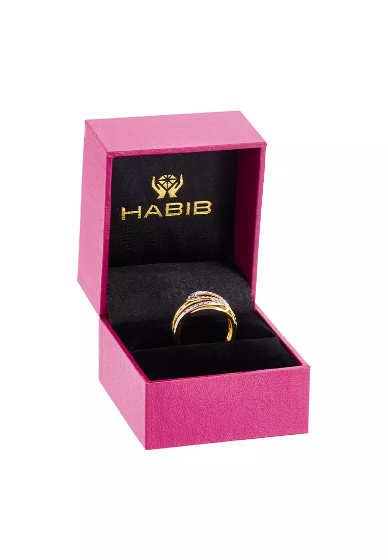 Buy HABIB HABIB Oro Italia 916 Yellow and White Gold Ring GR59140425(YW ...