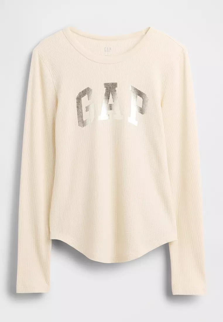 Buy GAP French Long Sleeve Opp Waffle Crew Tee 2026 Online | ZALORA
