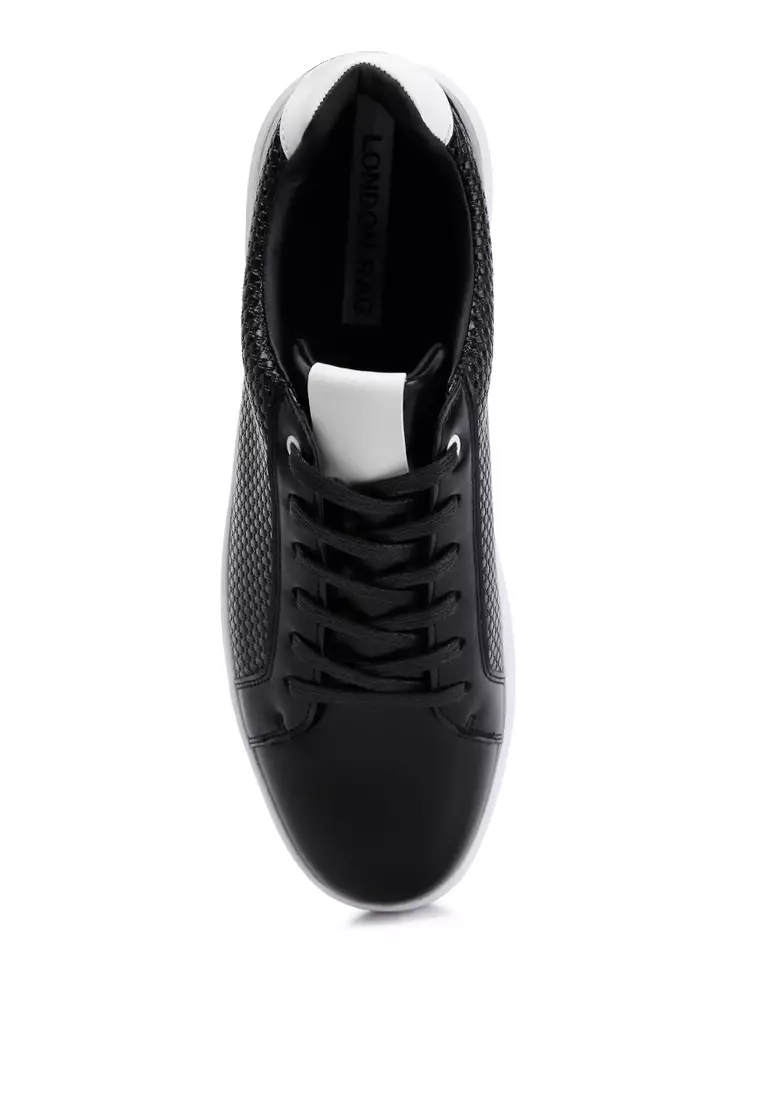 Buy London Rag Men's Faux Leather Lace-up Sneakers in Black 2025 Online ...