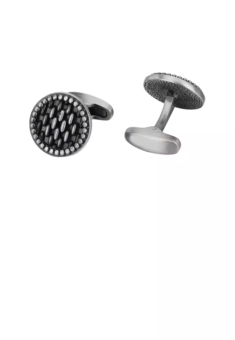 Buy Mooclife Vintage Elegant Geometric Textured Round Cufflinks 2025 ...
