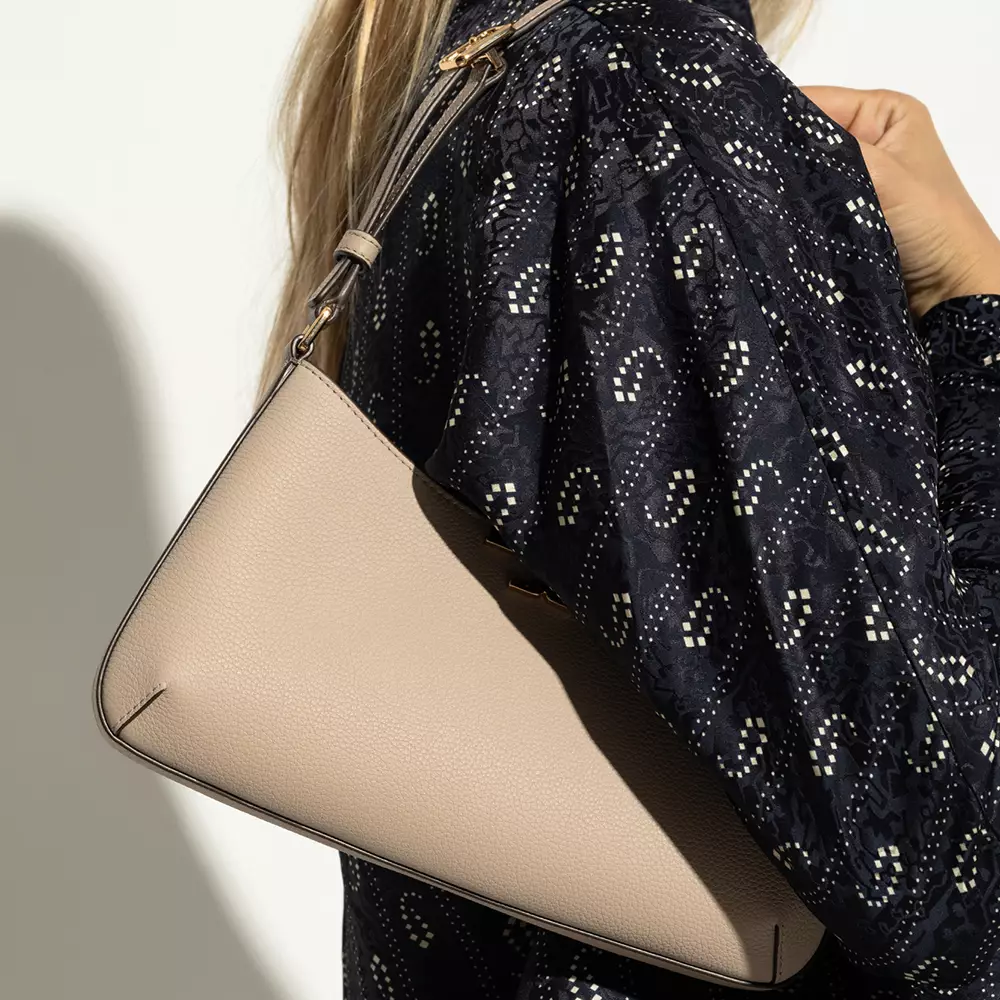 Jual TORY BURCH Eleanor Slim Hobo Bag Beige Original 2025 | ZALORA ...