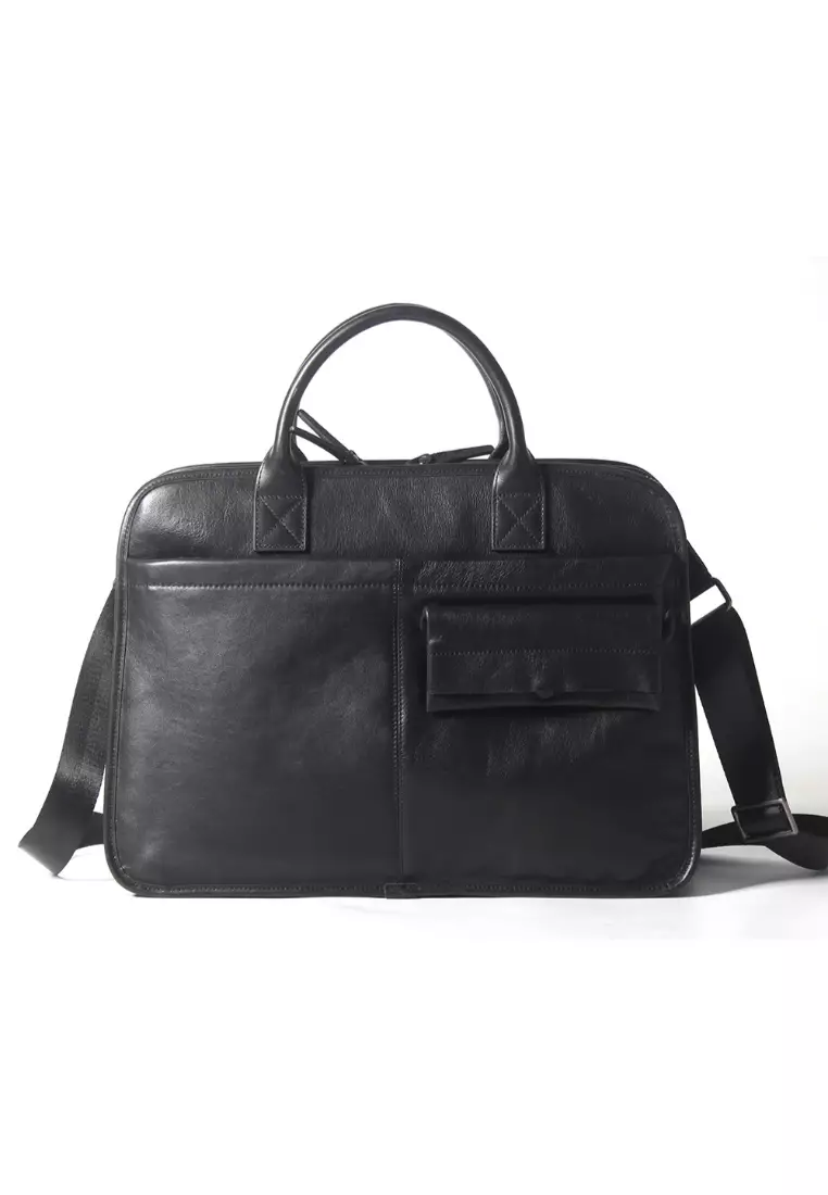 Buy Lara First Layer Cowhide Tree Paste Leather Men's Briefcase - Large ...