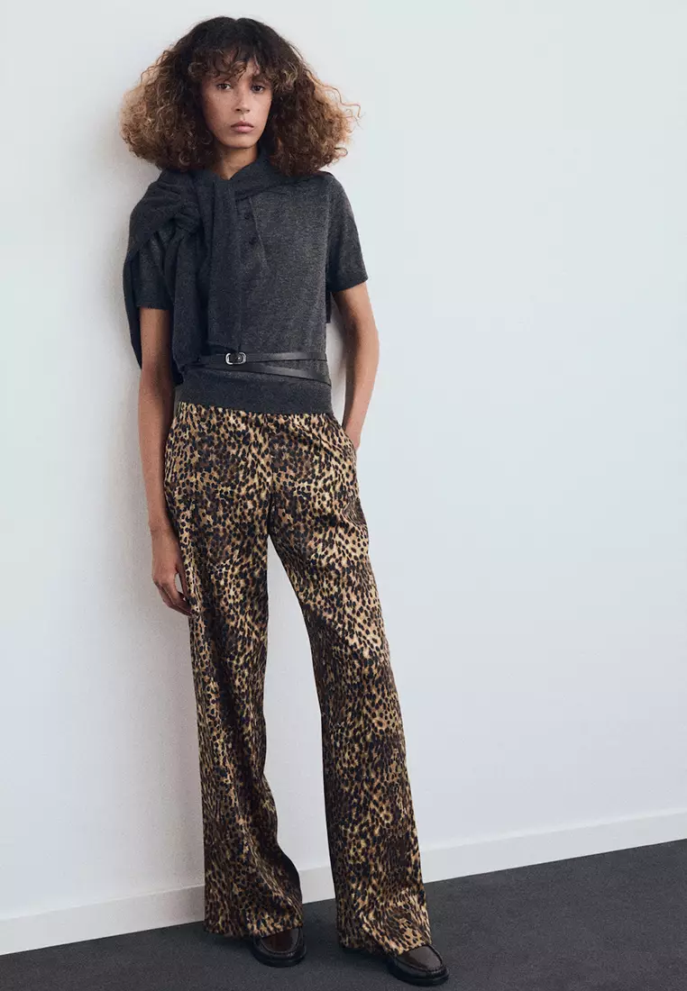 Buy Mango Leopard-Print Satin Trousers 2026 Online | ZALORA