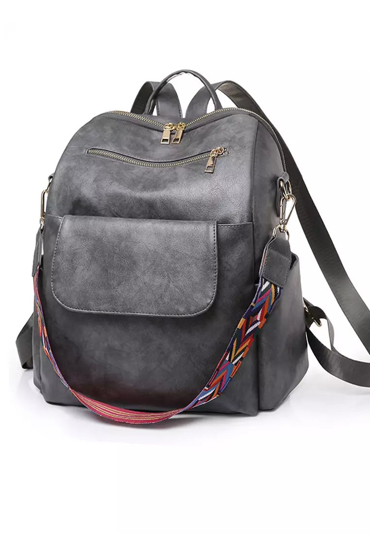 Buy ZITIQUE Simple synthetic leather backpack Online | ZALORA Malaysia