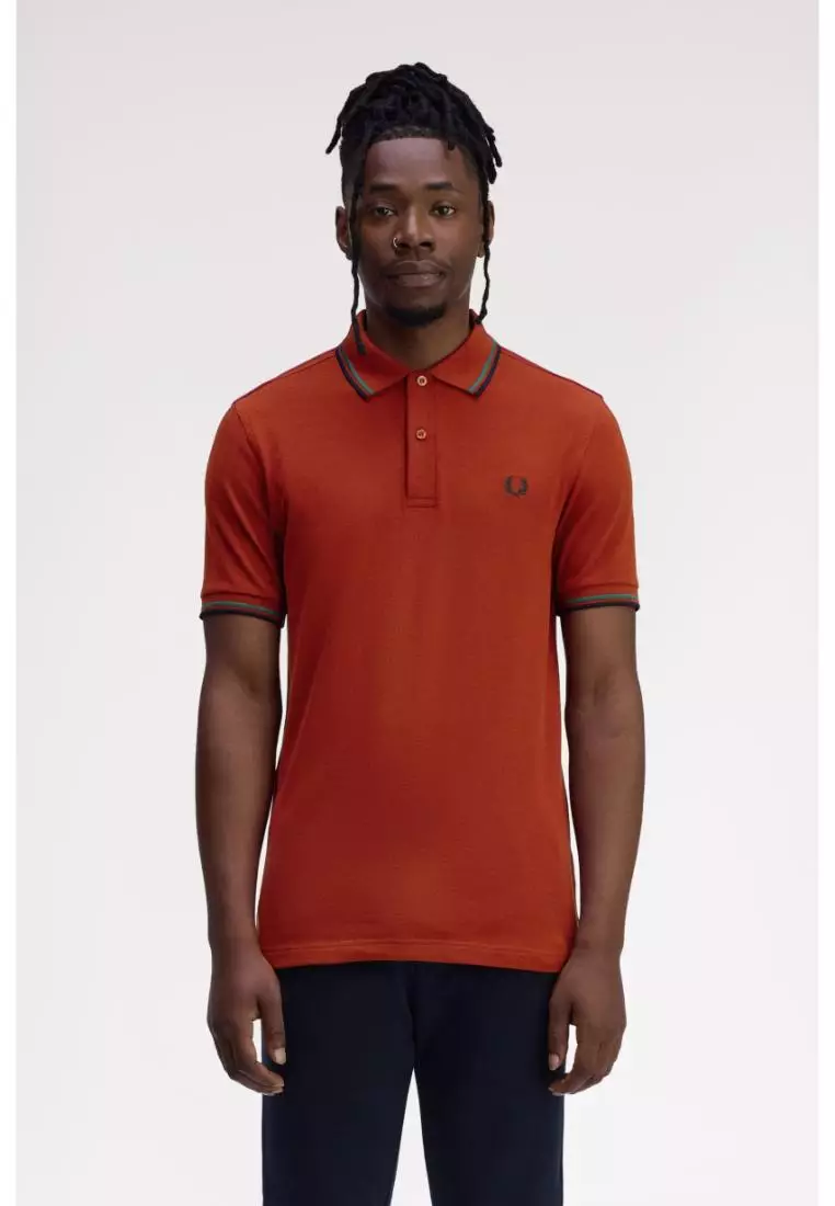 Buy Fred Perry Fred Perry M3600 Twin Tipped Fred Perry Shirt (Burnt Red / Sport Green / Navy ...