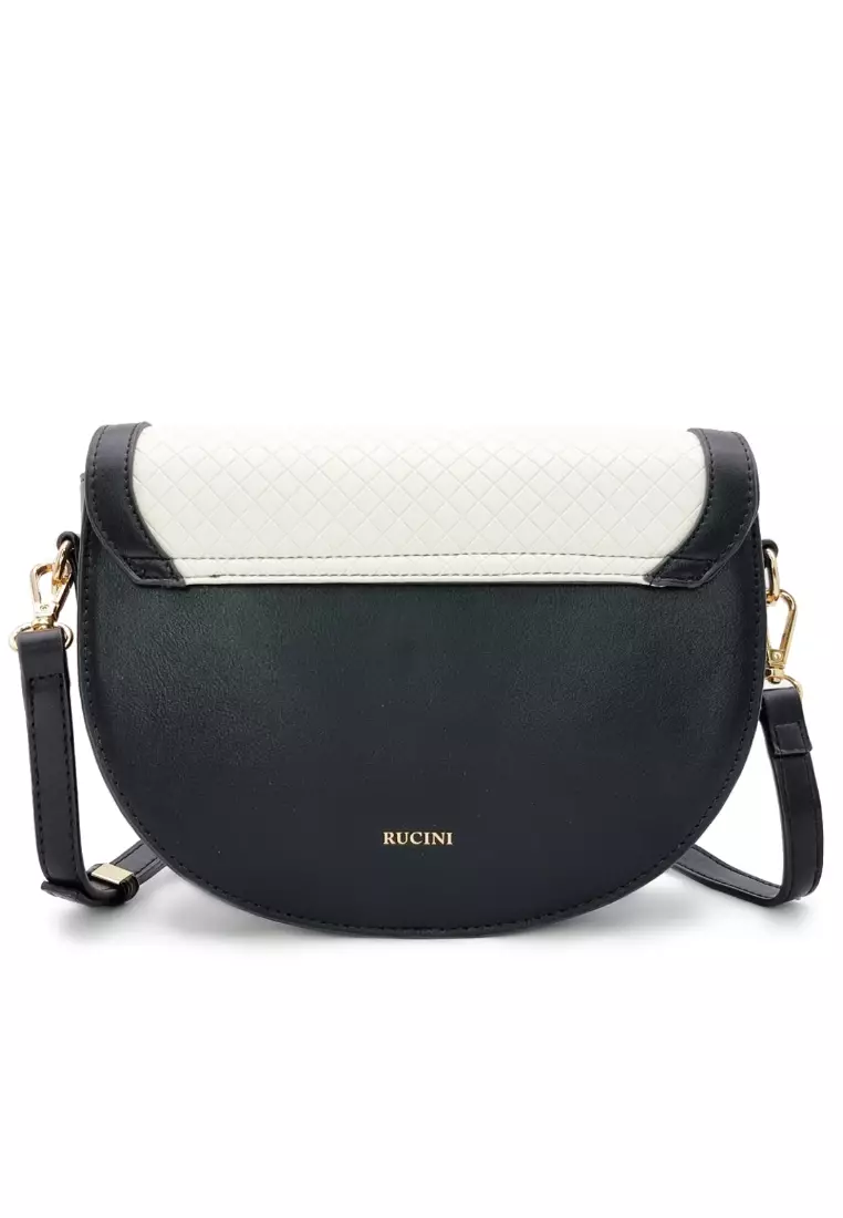 Buy RUCINI RUCINI Ladies Tonal Accent Flap Saddle Sling Bag 2024 Online ...