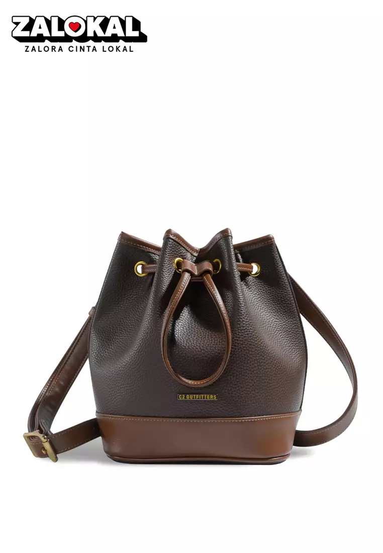 Jual C2 Outfitters C2 Acadia Brown Bucket Bag (Eco-Leather) Original ...