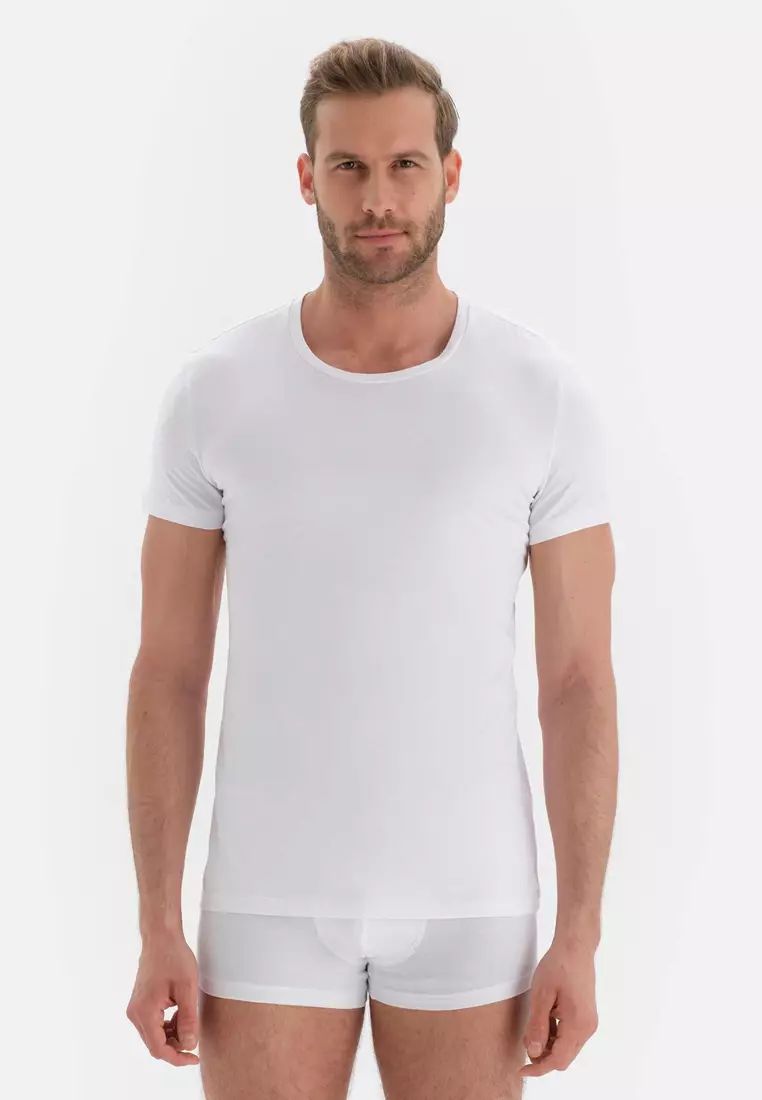 Buy DAGİ White Basic Undershirt, Crew Neck, Slim Fit, Short Sleeve Underwear for Men 2025 Online ...