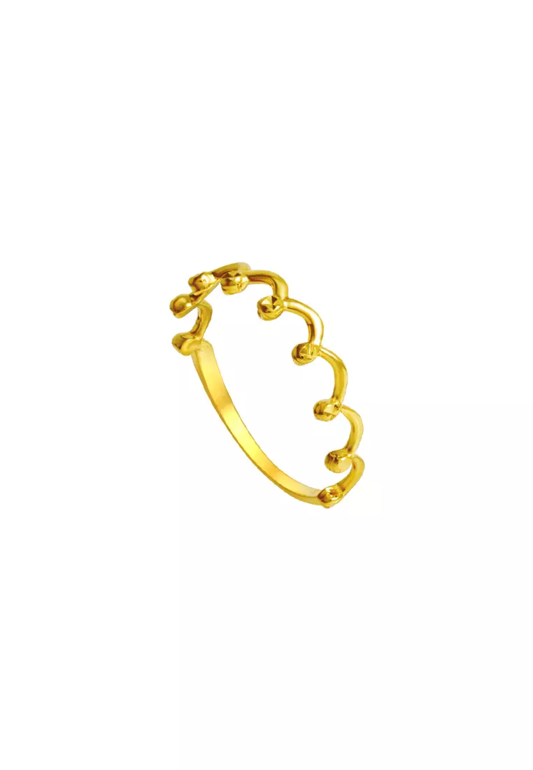 Buy TOMEI TOMEI Minimalist Crown Ring, Yellow Gold 916 2025 Online ...