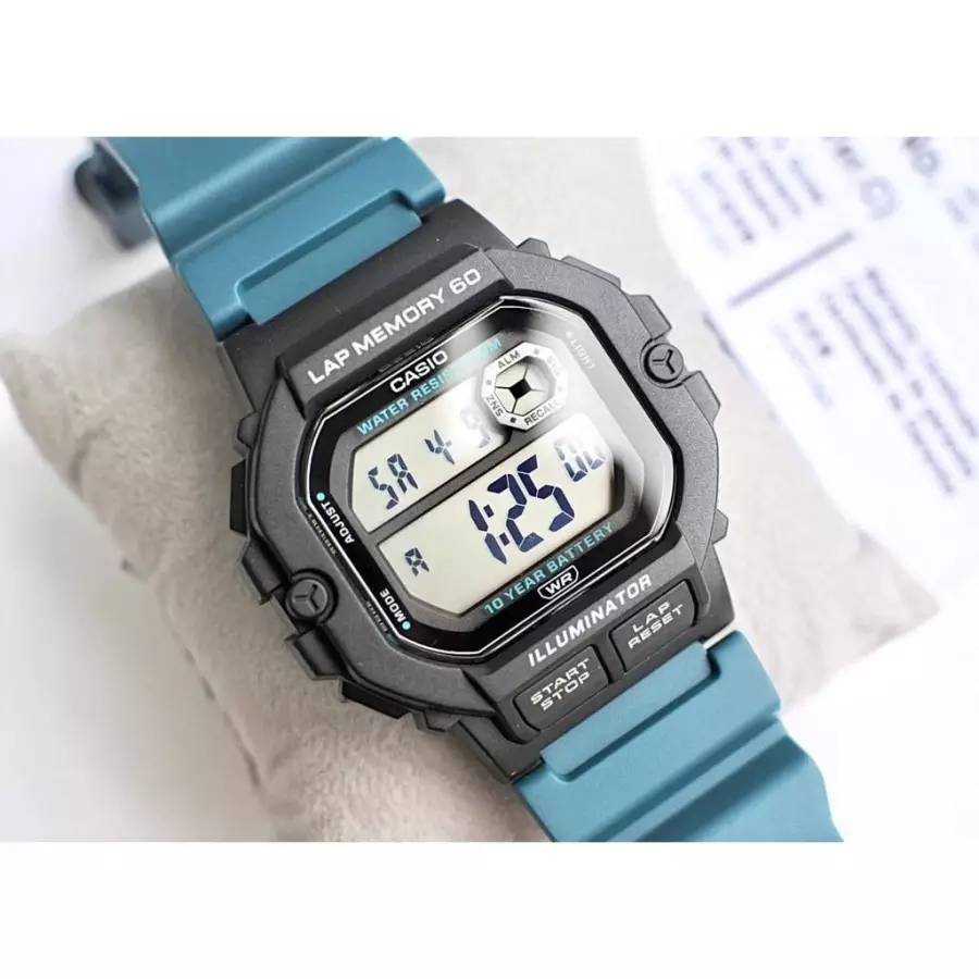 Jual Casio Casio WS-1400H-3AVDF Hitam Karet Biru Cowok Original 2025 ...